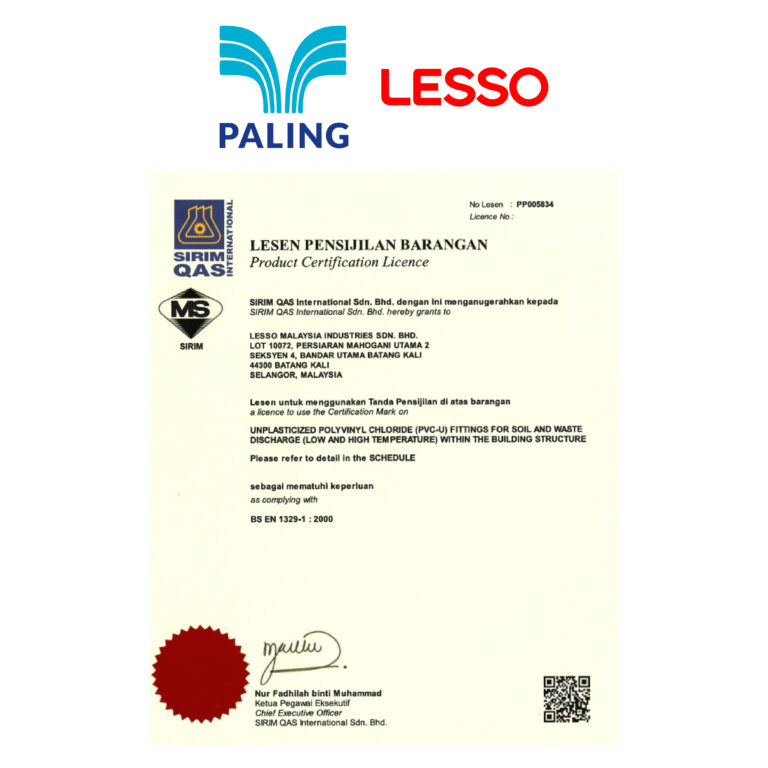 Lesso Paling UPVC SWV Pipes • Plumbing Supplier Malaysia