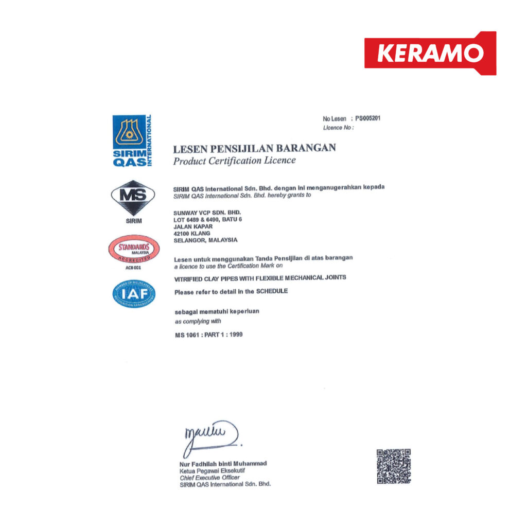Sunway Keramo Vitrified Clay Pipe (VCP) • Plumbing Supplier Malaysia