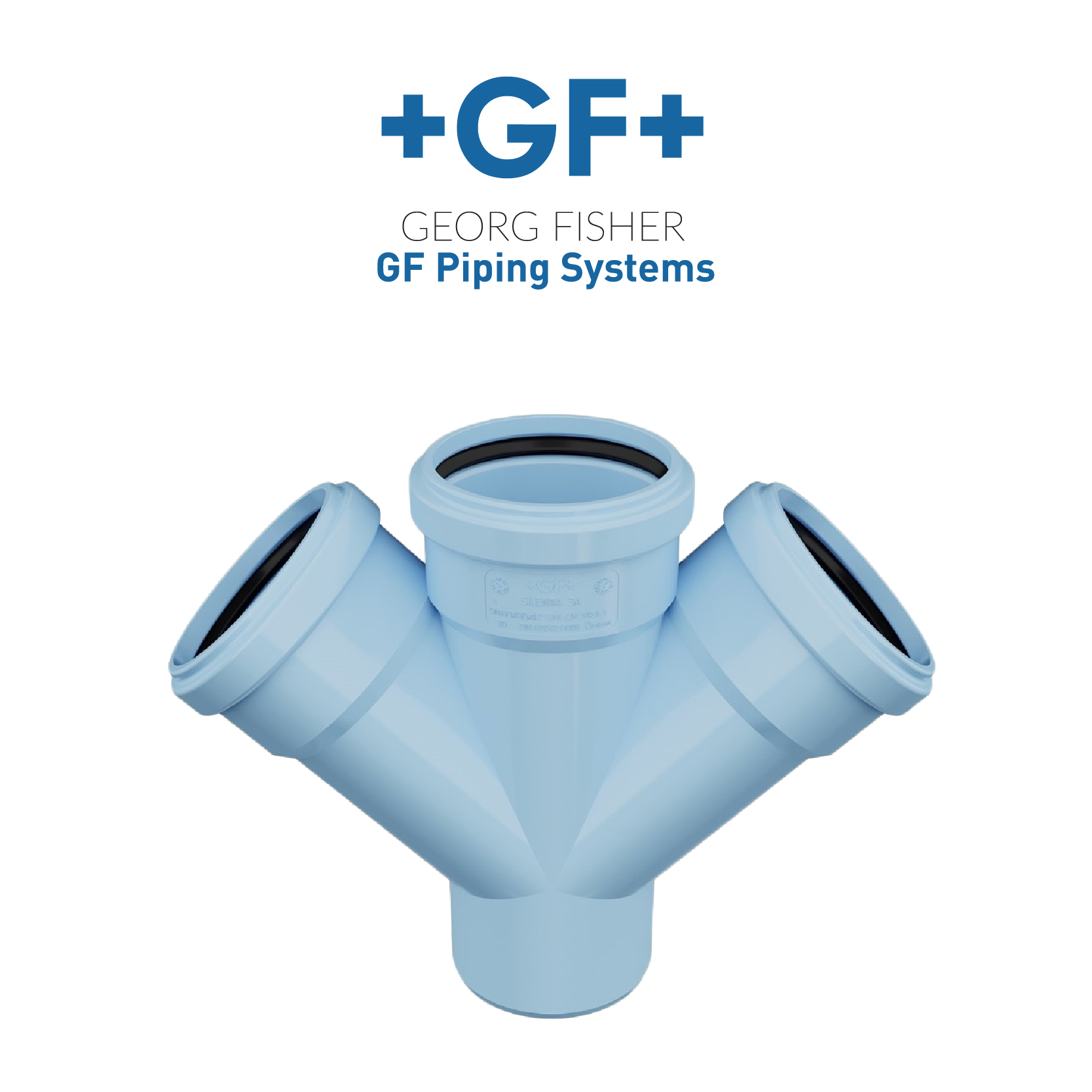 GF Silenta 3A PP Fittings - Double Branch 45° • Plumbing Supplier Malaysia